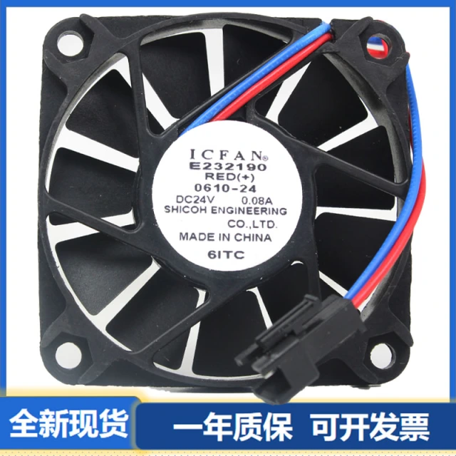 ICFAN E232190 0610-24 DC 24V 0.08A 60x60x10mm 2-Wire Server Cooling Fan