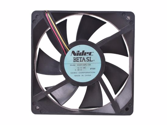 Nidec D12T-12PL DC 12V 0.08A 120x120x25mm 3-Wire Server Cooling Fan