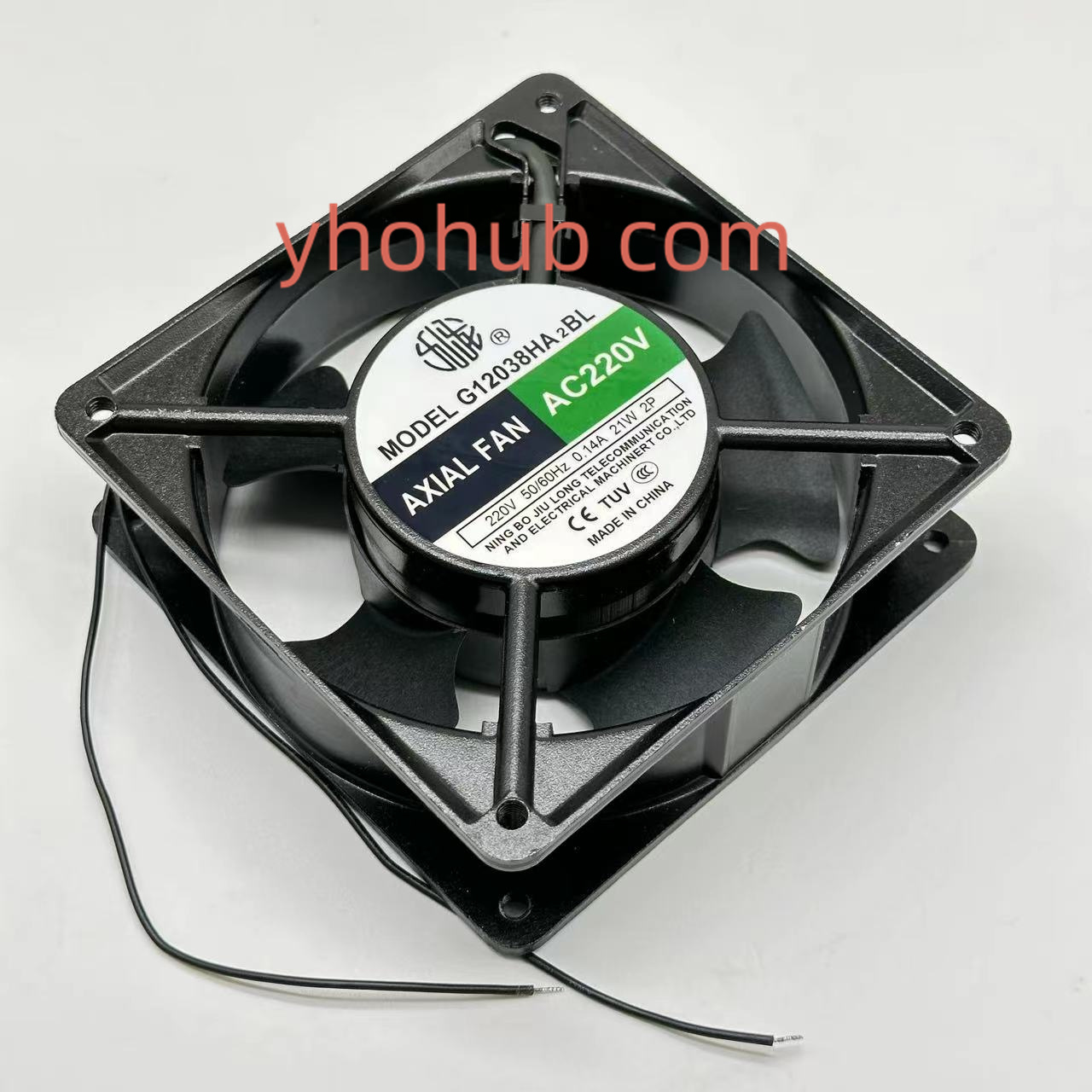 AXIAL G12038HA2BL AC 220V 0.14A 120x120x38mm 2-Wire Server Cooling Fan