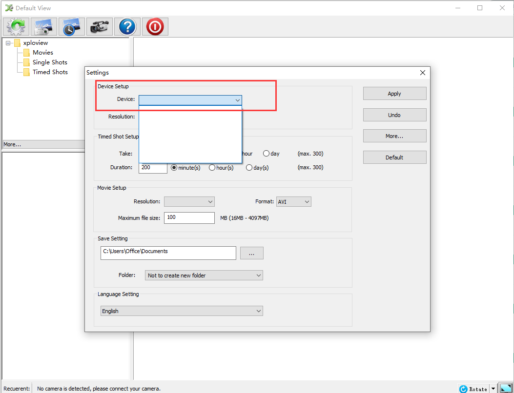 Can't find the microscope Device on xploview (Windows/Mac)