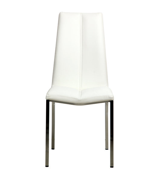 Chrome Legs White Dining Chair, Dining room furniture, CE furniture