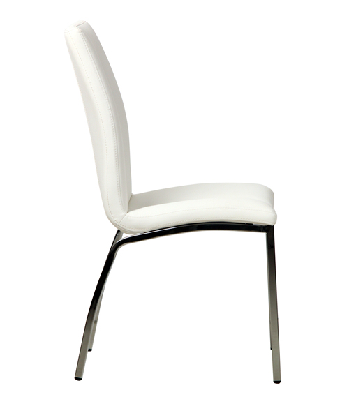 Chrome Legs White Dining Chair, Dining room furniture, CE furniture