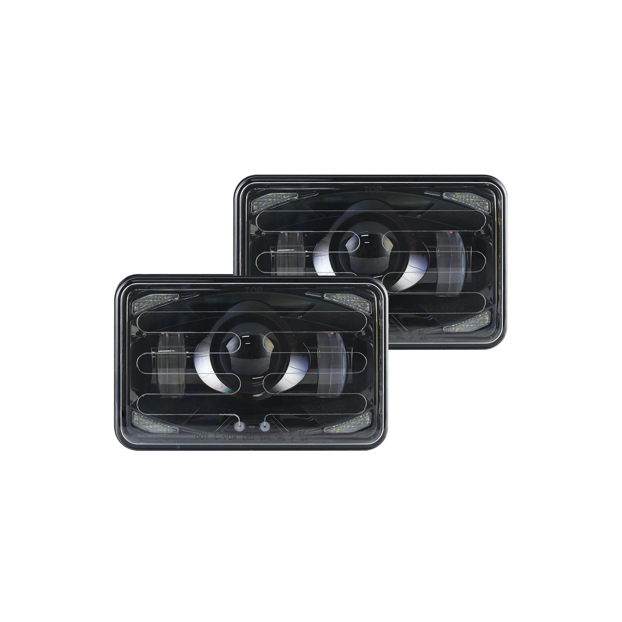 UtopAutoLight | Black 4x6 Inch Projector Headlight & LED Headlight for Car