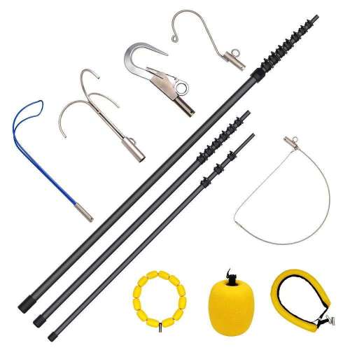 Reach and rescue telescopic rescue pole