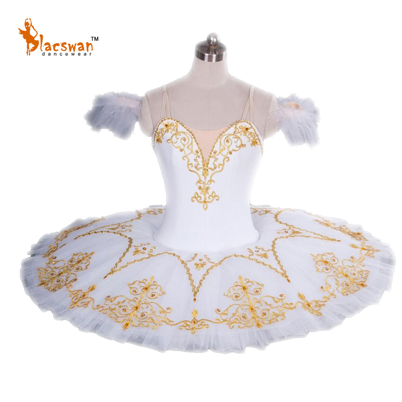 White and Gold Ballet Dance Costumes,White and Gold Ballet tutu