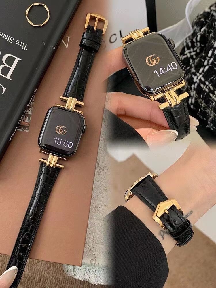 セリーヌ アップルウォッチバンド クロコダイル柄 Celine Apple Watch Ultra Series8 SE 専用バンド 腕時計ベルト