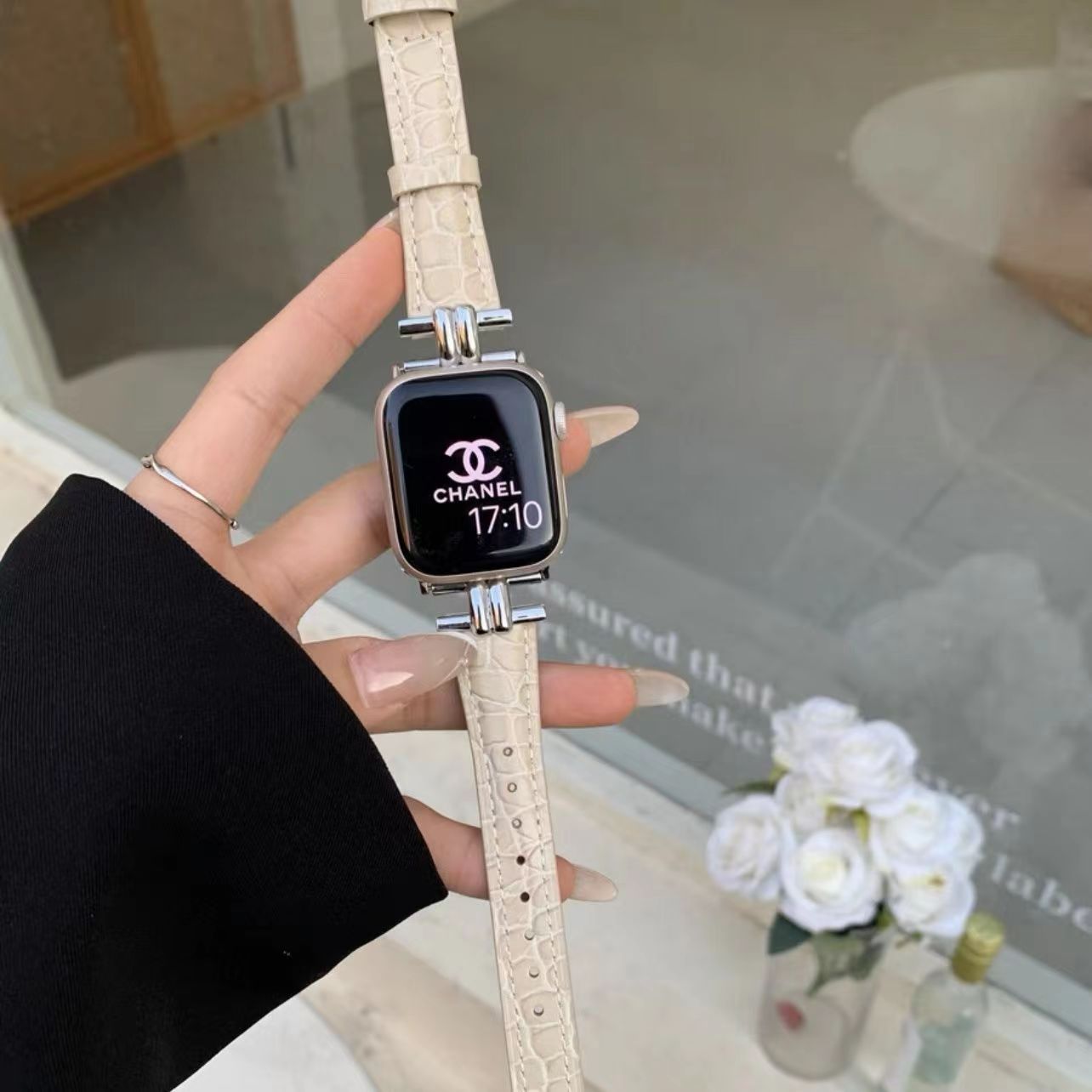 セリーヌ アップルウォッチバンド クロコダイル柄 Celine Apple Watch Ultra Series8 SE 専用バンド 腕時計ベルト