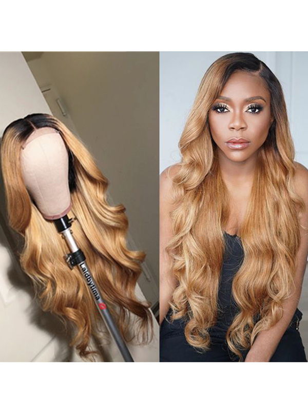 Wave Style Linen Brown Color Human Hair Wig With 7 Days To Customize