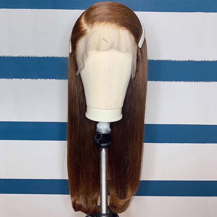 #4 Color Straight Hair 13*4 Lace Front Wigs 130% Density Lace Wigs ...