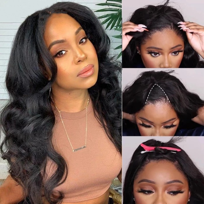 Home > (All texture)U Part Wigs V Part Wigs 300% Density Virgin Human ...