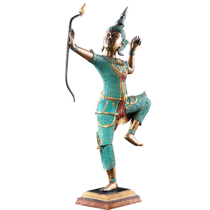 Standing Archer Copper warrior Shooting Arrow Statue Bronze Finish Hand ...