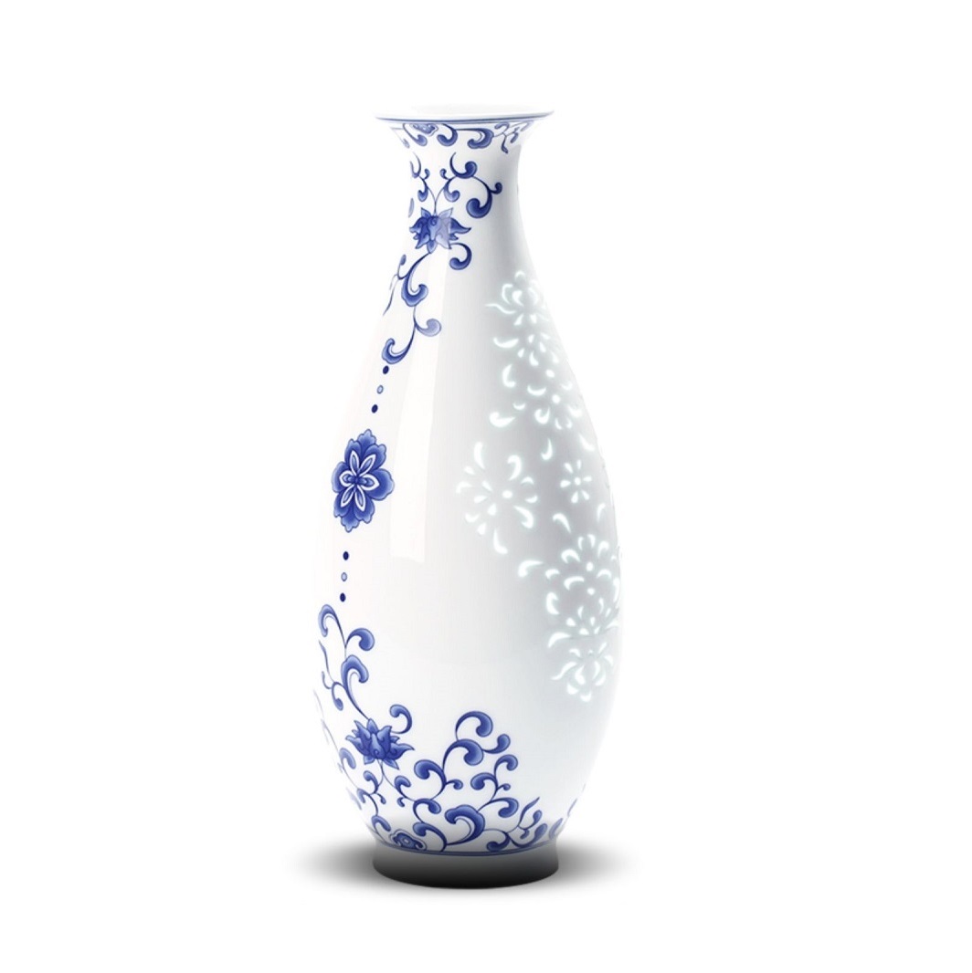 Blue and White China vase Transparent vase China Royal vase traditional ...