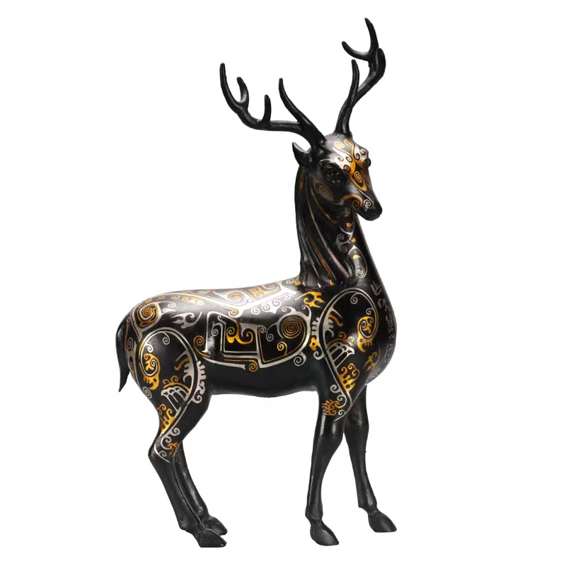 Chinese Vintage Copper Deer Chinese Style Home Crafts Handmade Pure ...