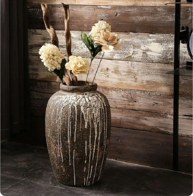 Clay Flower Vases Rustic Brown