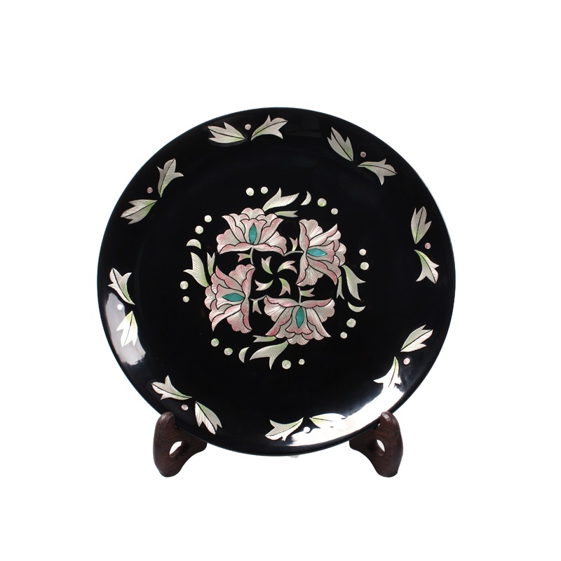 China Style seashell Plate flower pattern