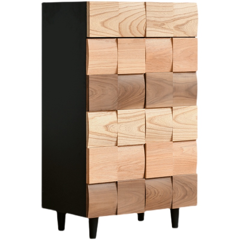 Natural Wood TV Cabinet Open Shelf 3 Layers of shelf Living Room ...