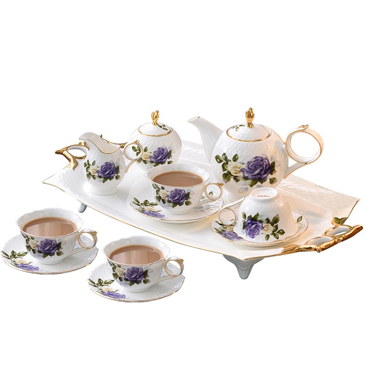 Coffee cup set English afternoon tea set with tray Elegant European ...