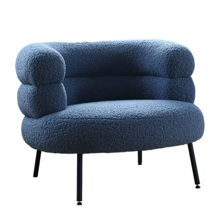 BOBO lamb fleece sofa chair Middle italian lounge chair blue and white ...