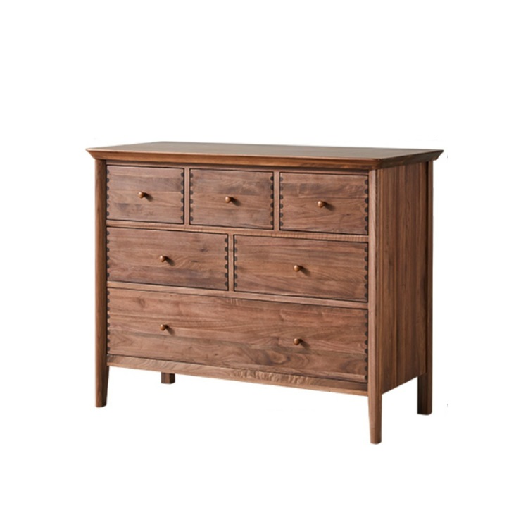 Solid wood chest of drawers storage cabinet, Nordic light luxury modern ...
