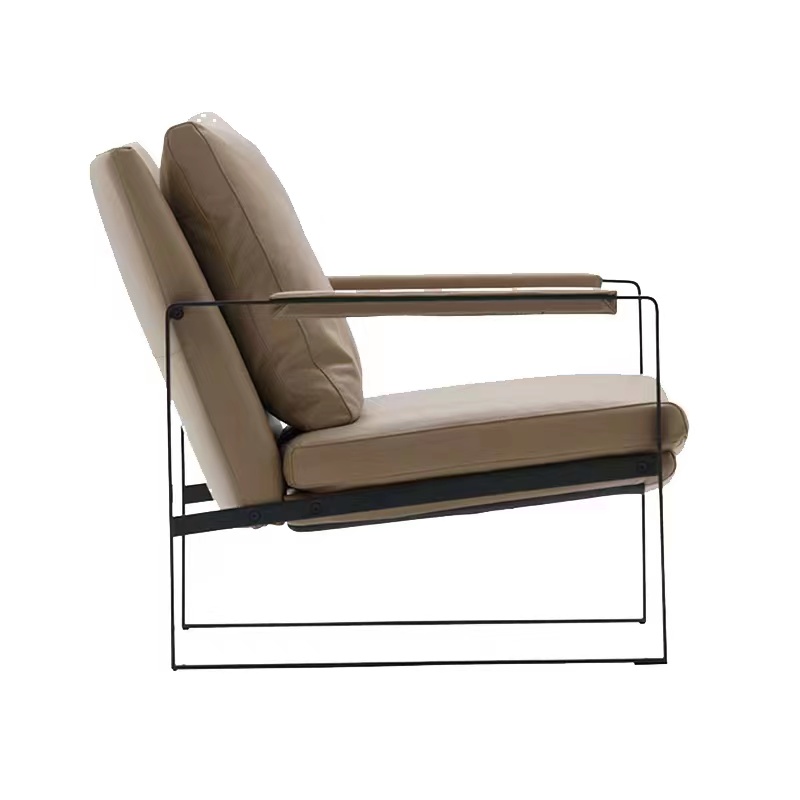 Italian minimalist office casual single chair with hand backrest single ...