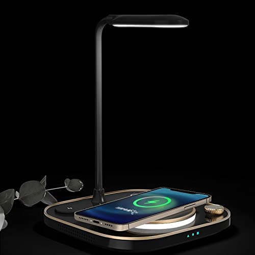 WGNHM Modern Led Office Desk Lamp Wireless Charger Lamp 15w Fast 3 In 1 ...