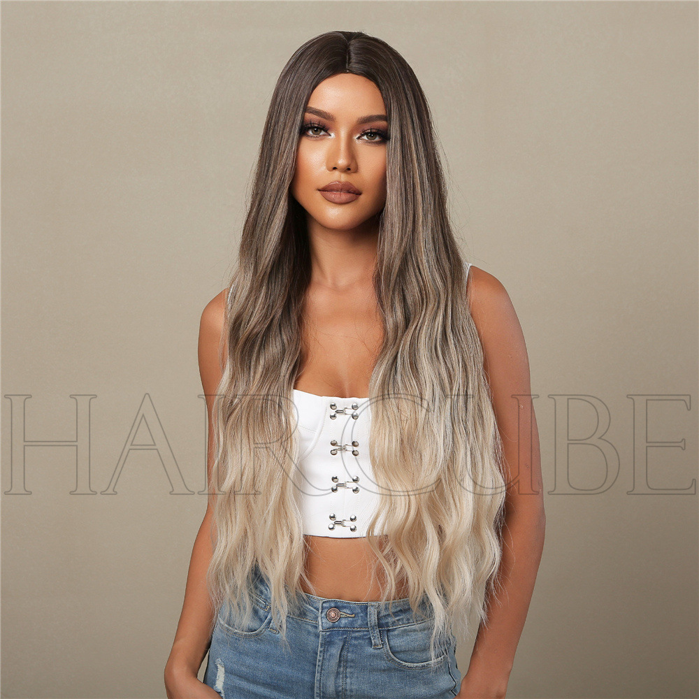 Wig 30 inch Long Wavy Ombre Brown Wigs for Women da ily