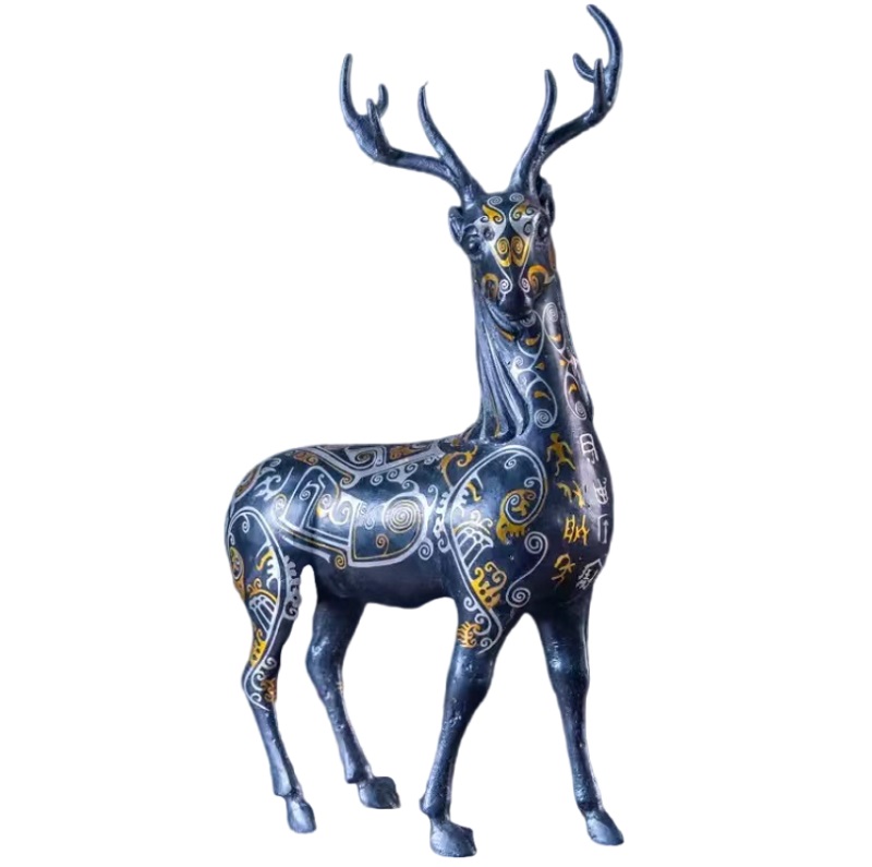 Savakoo Antique gold and silver texture pure copper deer,copper deer ...