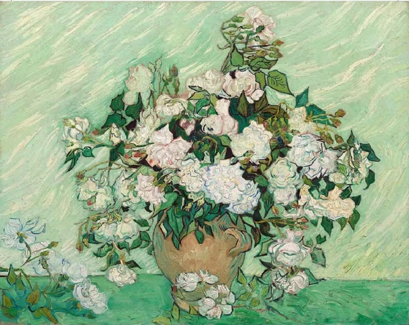 Van Gogh White Rose Museum Level Replica Hand Drawing Oil Painting