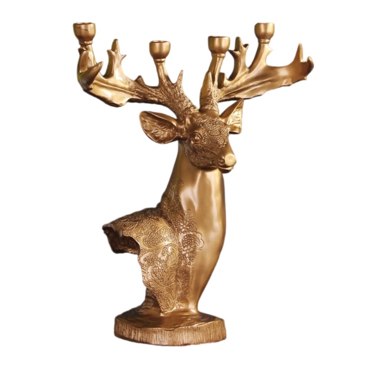 Savakoo Deer Head Candle Holder, Home Decor,Resin Sculptures Decor