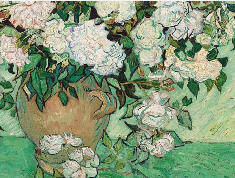 Van Gogh-White Rose Museum-level replica,hand-drawing oil painting