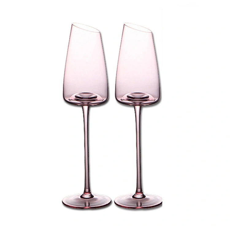French slanted champagne glass