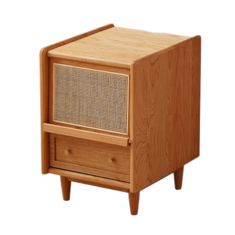 Bedside stand table natural rattan bed stand
