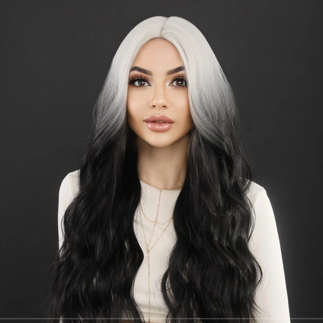 Center Part Long Curly Wig