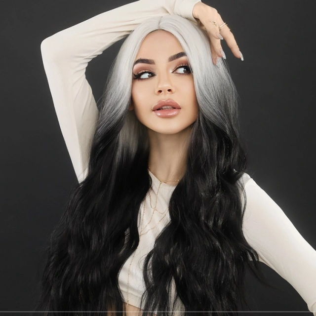 Center Part Long Curly Wig