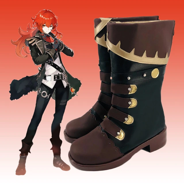 Genshin Diluc Cosplay Shoe