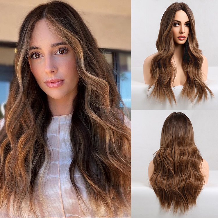 Natural Brown Ombre Curly Wig