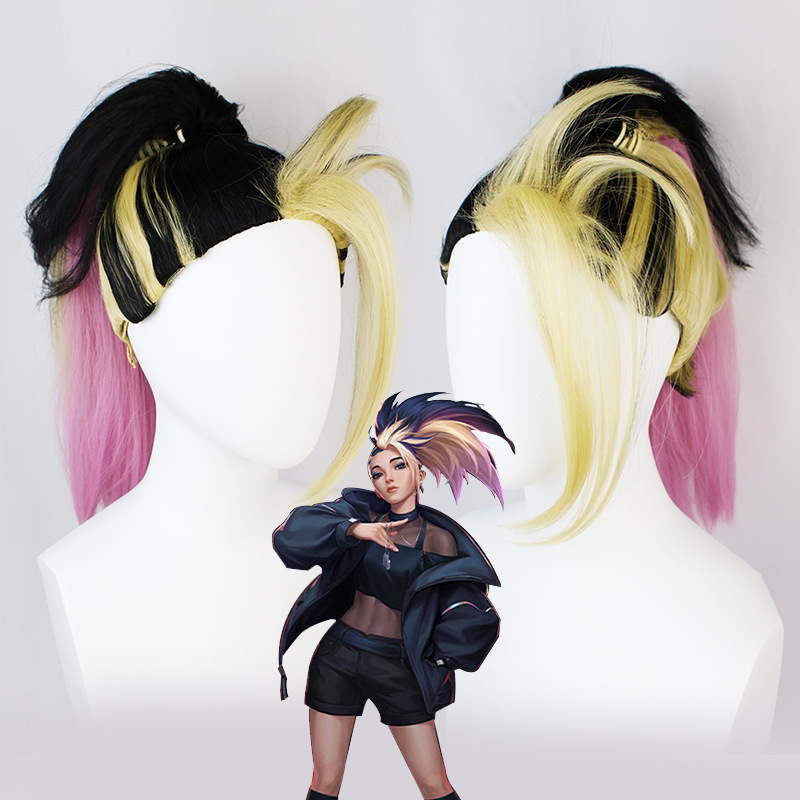 LOL KDA Akali Cosplay Wig