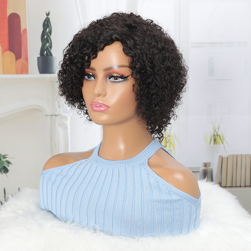 Short Curly Afro Human Hair Wig