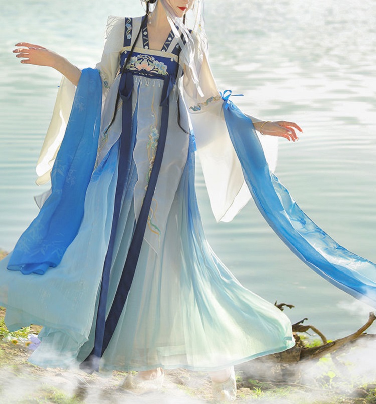 Chinese Han Costume Daily Style (Blue)