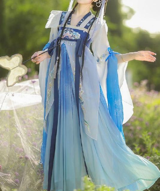 Chinese Han Costume Daily Style (Blue)