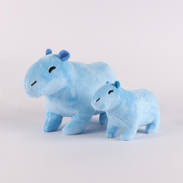 Rainbow Capybara Blue Plush Toy