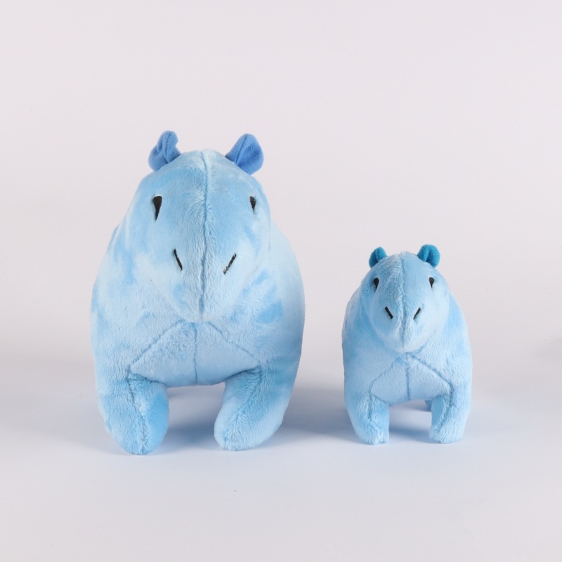 Rainbow Capybara Blue Plush Toy