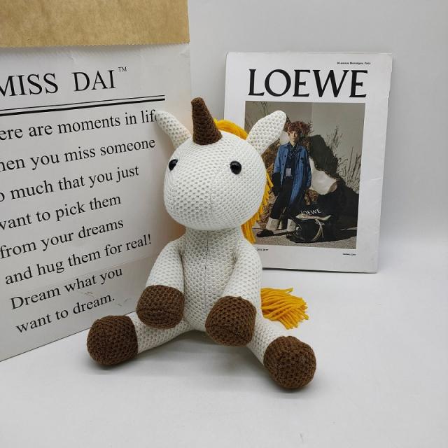 Knitted White Horse plush toy