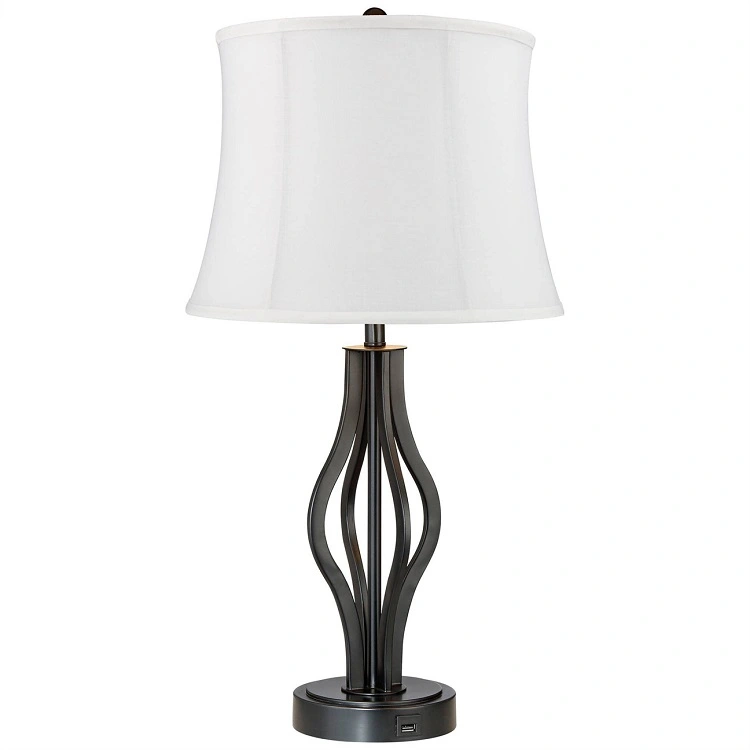 Rustic Metal USB Table Lamp