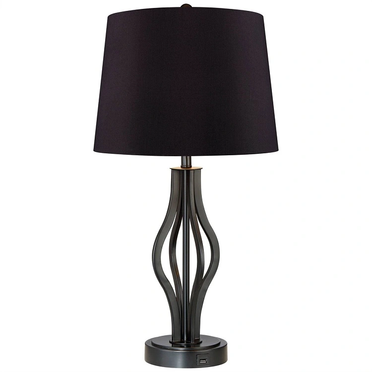 Rustic Metal USB Table Lamp
