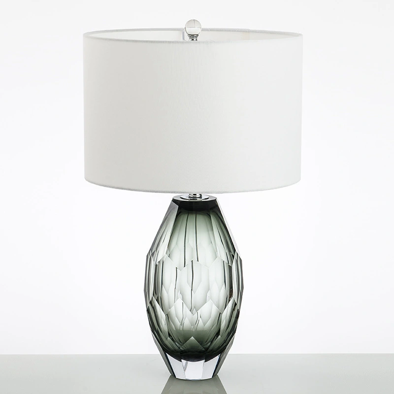 Smoke Grey Glass Table Lamp