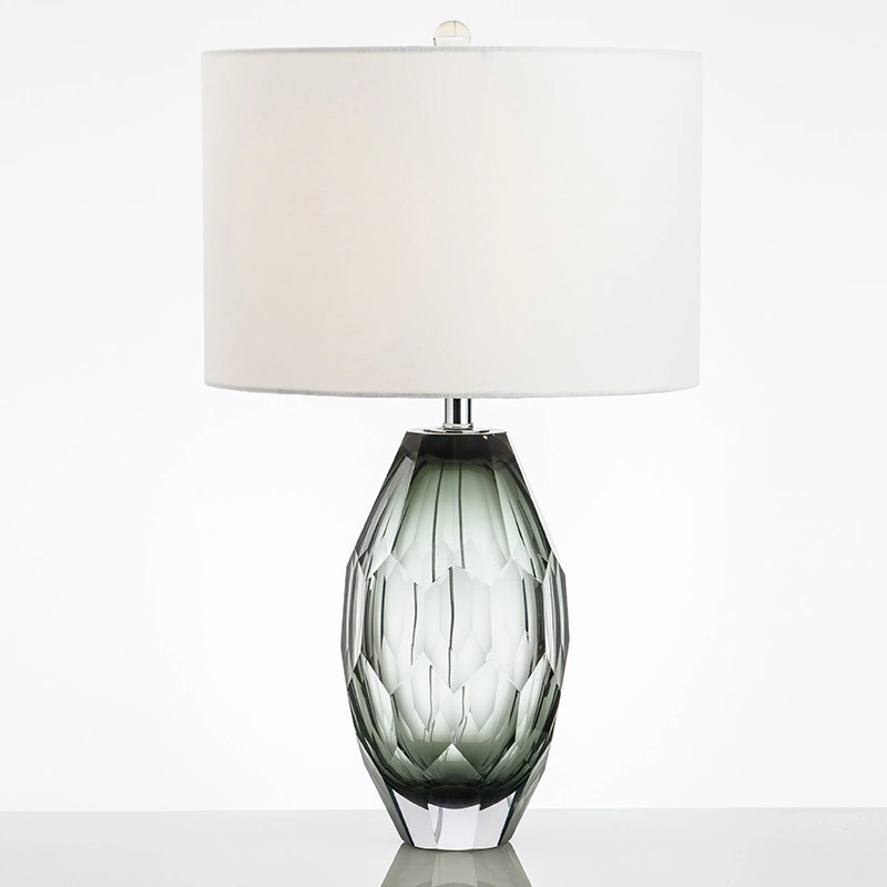 Smoke Grey Glass Table Lamp