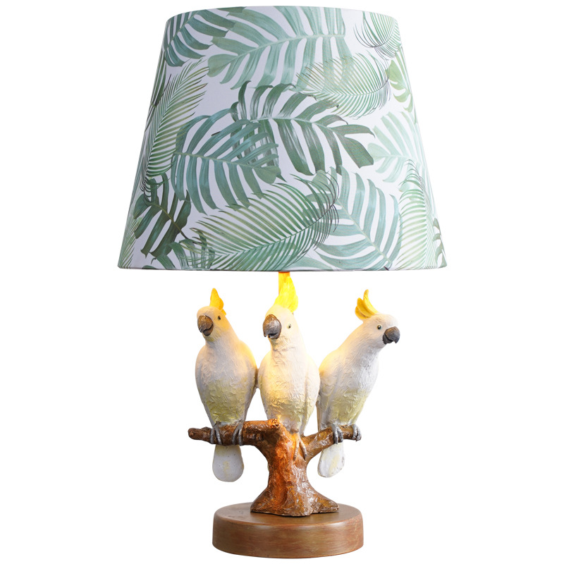 Hand-painted Parrot Table Lamp