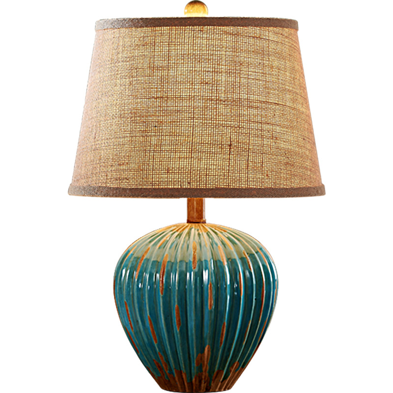 Vintage Blue Ceramic Table Lamp