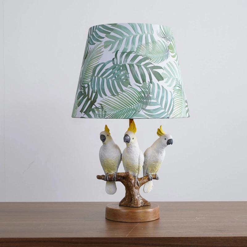 Hand-painted Parrot Table Lamp